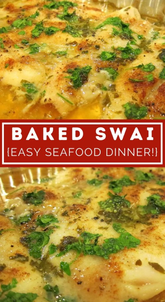 Baked Swai with White Wine Lemon Garlic Sauce | Babaganosh