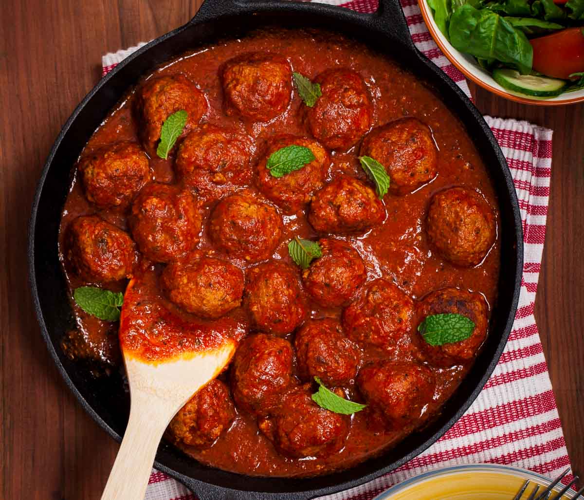 Moroccan Meatballs with Polenta | Babaganosh