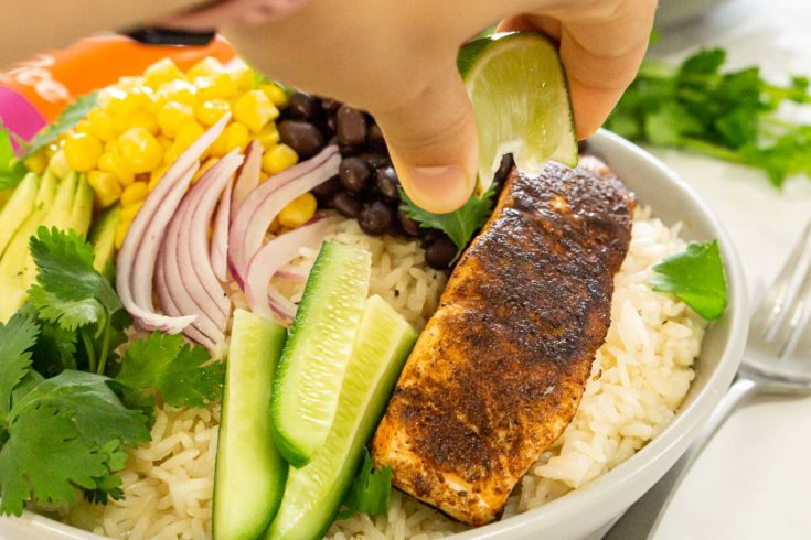 Blackened Salmon Rice Bowls | Babaganosh