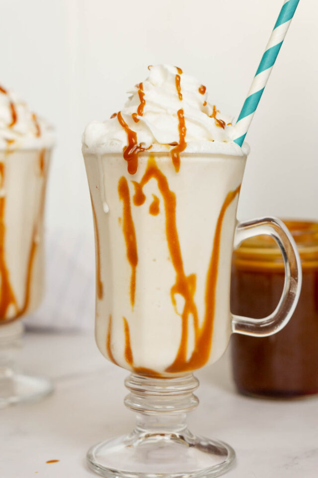 Boozy Bourbon Milkshake with Bourbon Caramel Sauce | Babaganosh