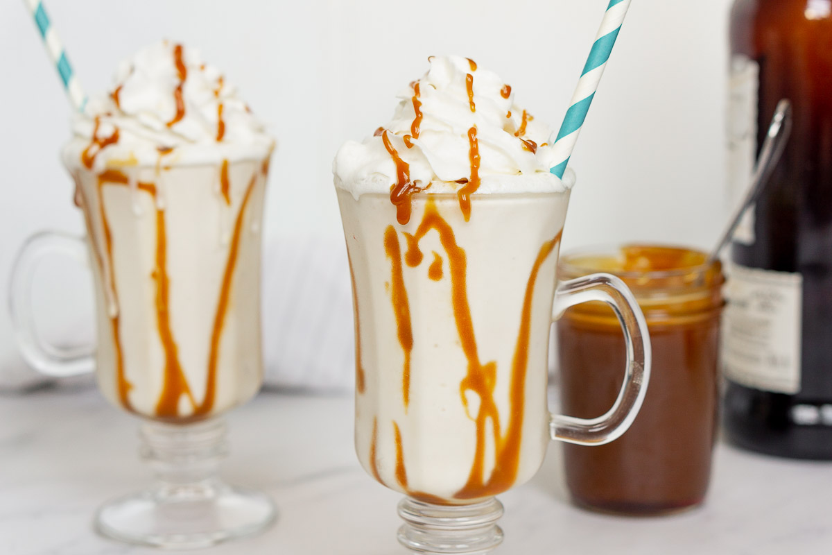 Boozy Bourbon Milkshake with Bourbon Caramel Sauce | Babaganosh