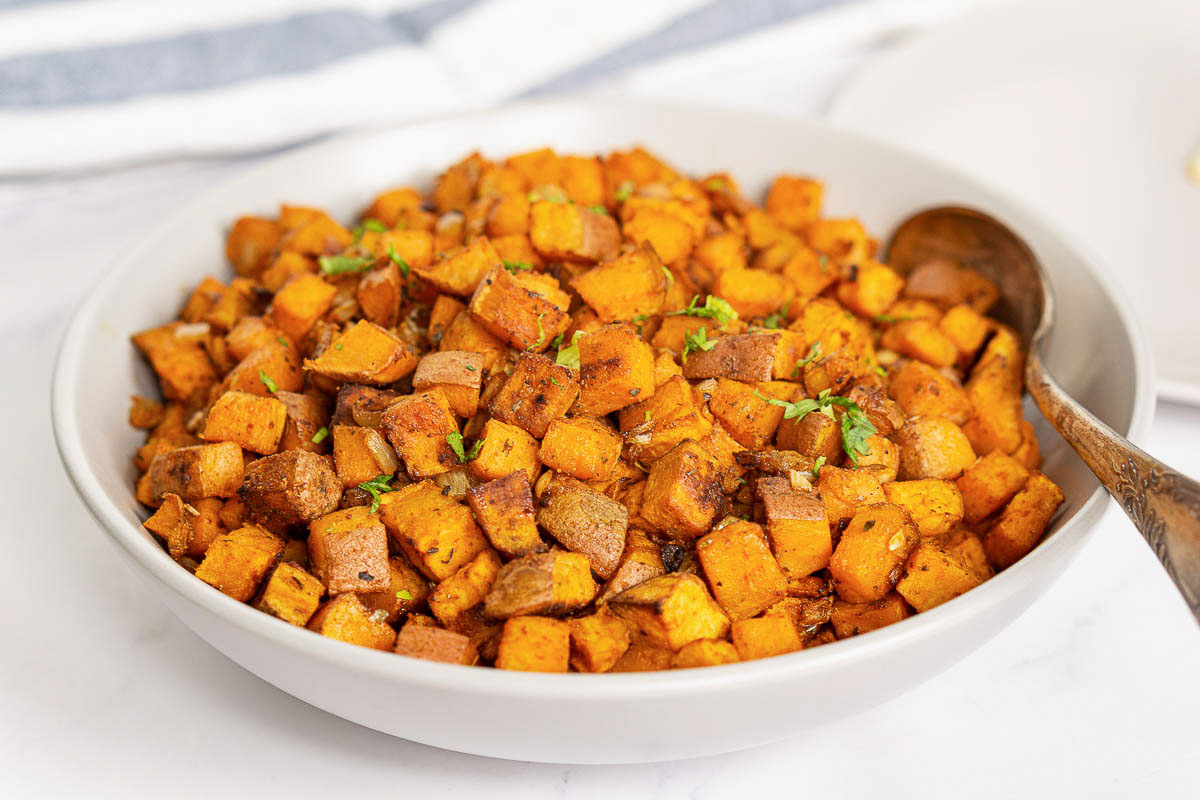 Sweet Potato Home Fries (Air Fryer and Oven Instructions) | Babaganosh