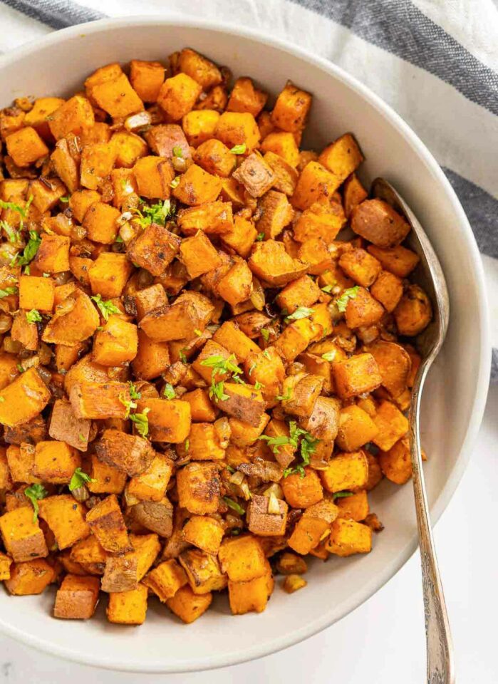Sweet Potato Home Fries (Air Fryer and Oven Instructions) | Babaganosh