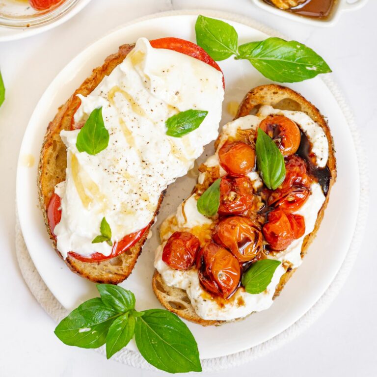 Burrata Toast with Blistered Tomatoes & Crispy Garlic (And More Topping ...