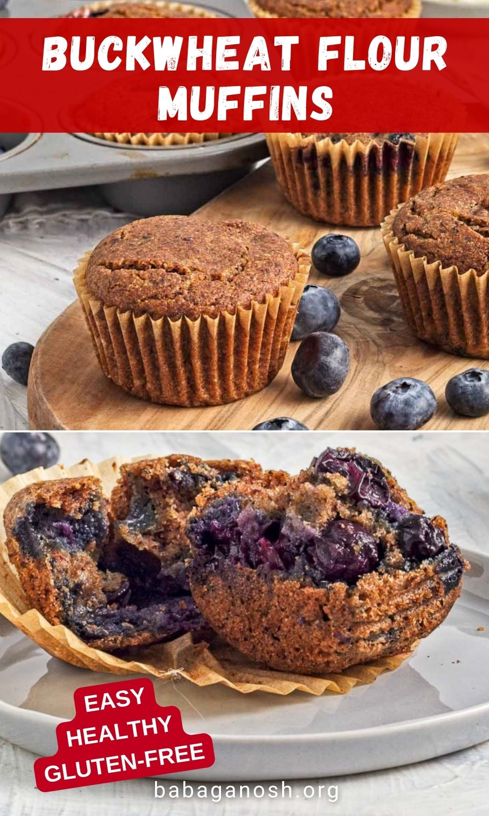 Easy Blueberry Buckwheat Muffins | Babaganosh
