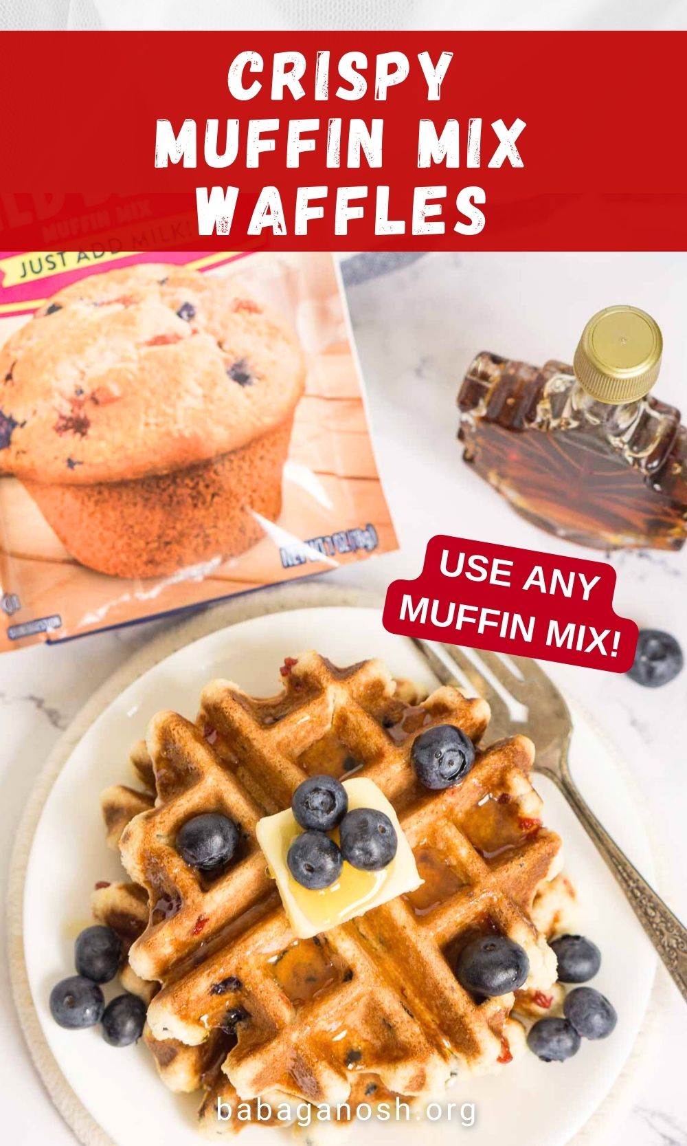 Muffin Mix Waffles (Easiest Waffles Ever!) | Babaganosh