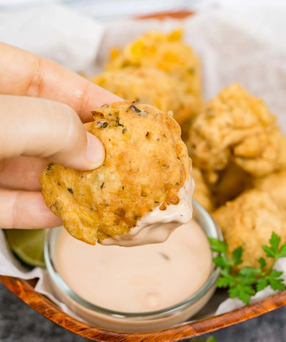 Cucumber Blossom Fritters with Dipping Sauce | Babaganosh